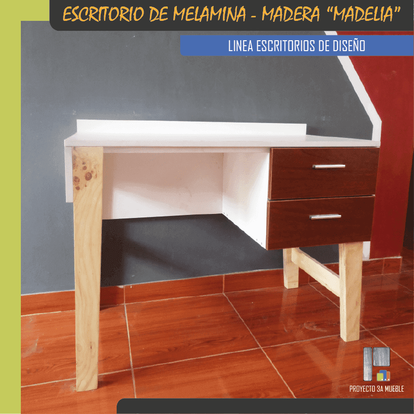 Escritorio moderno de melamina - Proyecto 3A Mueble