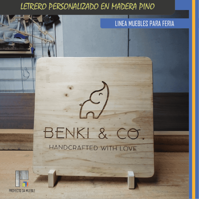 Letrero de madera pino personalizado en Perú - Proyecto 3A Mueble